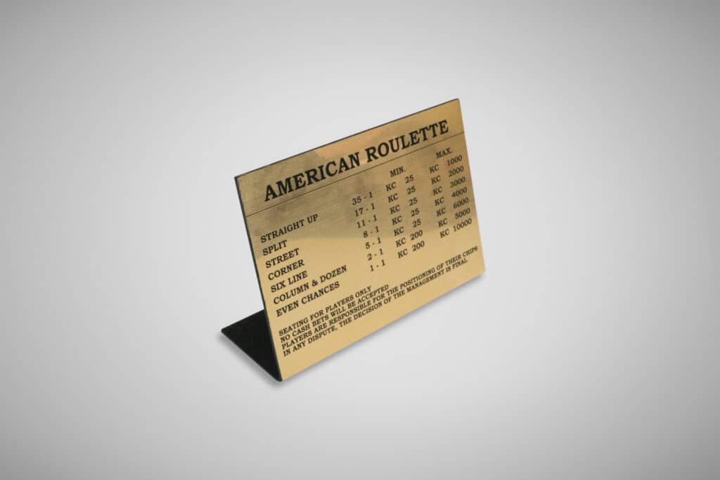 Table sign – Apex Live Gaming